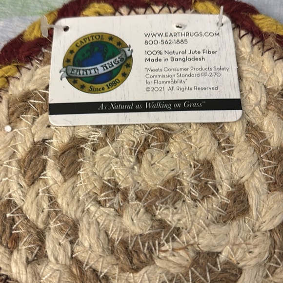 Earth Rugs | Dining | Earth Rugs 5x 5 Round Hand Stenciled Coaster With ...